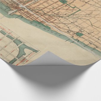 Vintage Map of Chicago Illinois (1889) Wrapping Paper | Zazzle