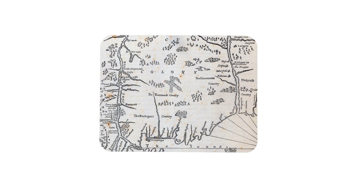Vintage Map of Connecticut Magnet | Zazzle