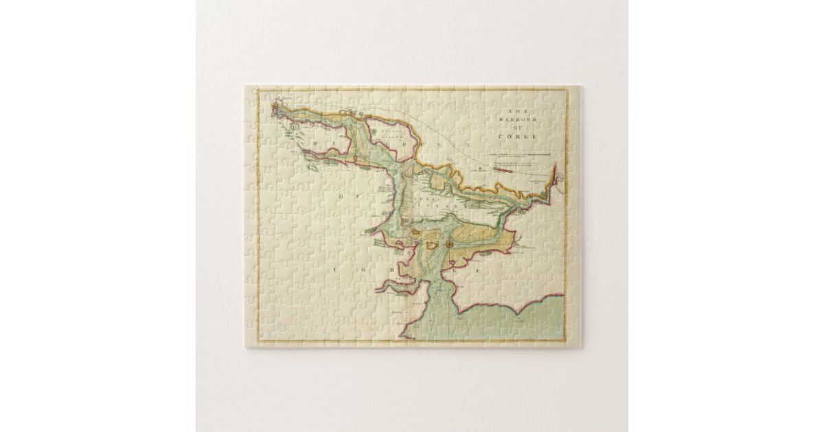 Vintage Map of Cork Harbor Ireland (1702) Jigsaw Puzzle | Zazzle