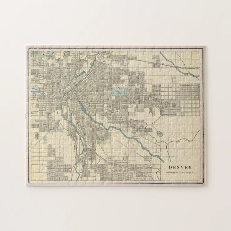 Vintage Map of Denver Colorado (1901) Jigsaw Puzzle | Zazzle