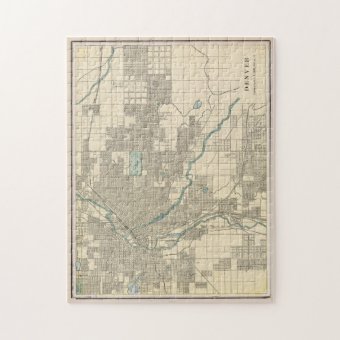 Vintage Map of Denver Colorado (1901) Jigsaw Puzzle | Zazzle