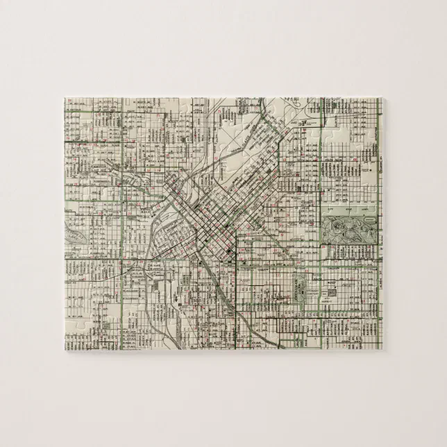 Vintage Map of Denver Colorado (1920) Jigsaw Puzzle | Zazzle
