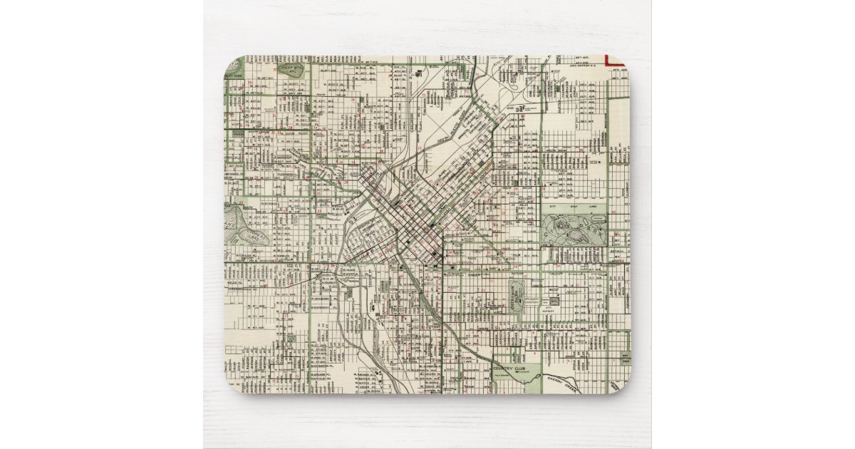 Vintage Map of Denver Colorado (1920) Mouse Pad | Zazzle