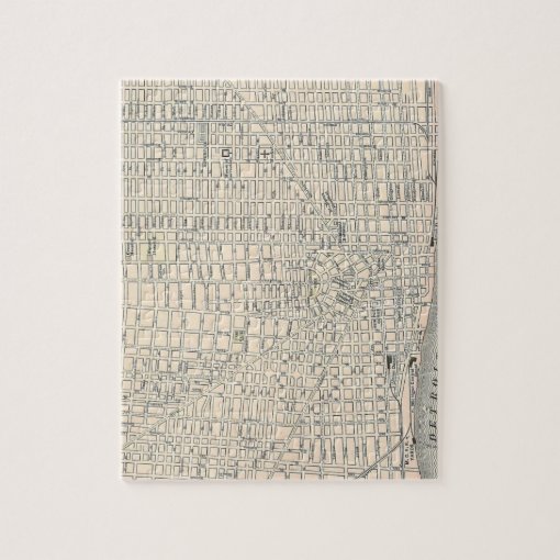 Vintage Map of Detroit (1895) Jigsaw Puzzle | Zazzle
