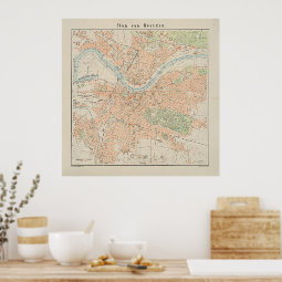 Vintage Map of Dresden Germany (1912) Poster | Zazzle