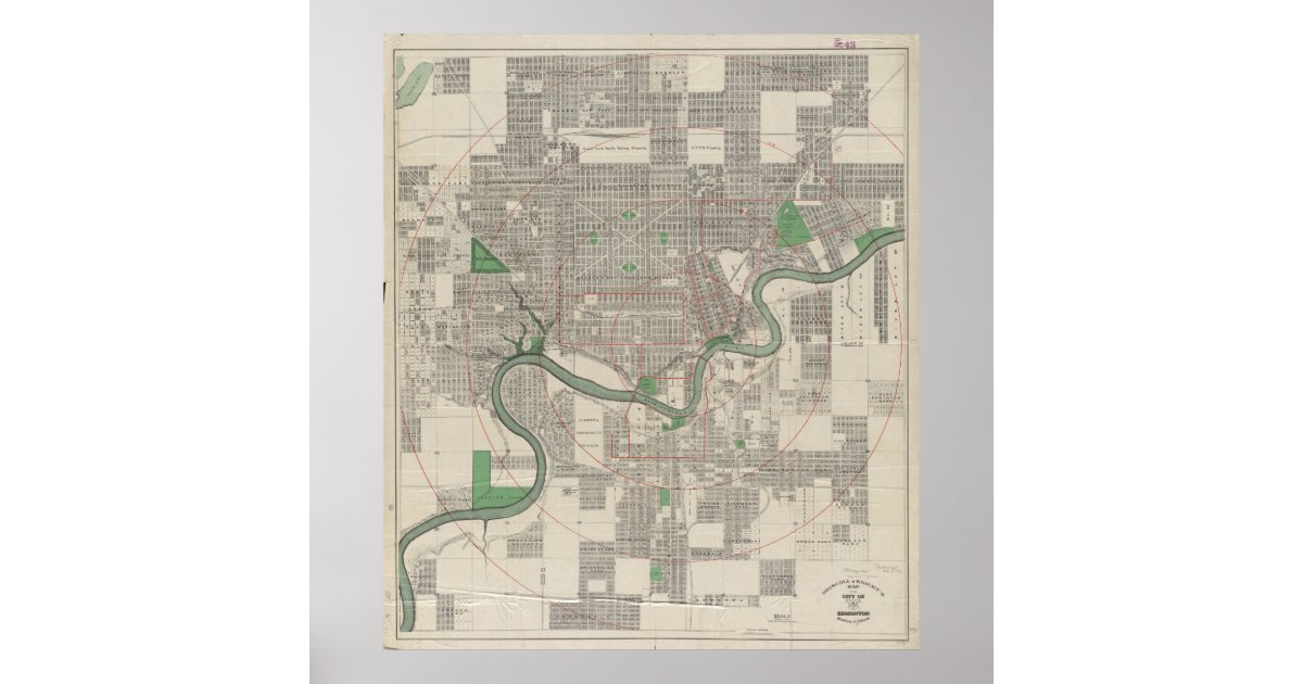 Vintage Map of Edmonton Canada (1912) Poster | Zazzle