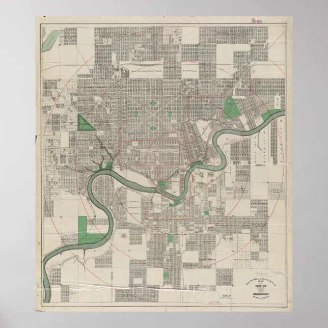Vintage Map of Edmonton Canada (1912) Poster | Zazzle
