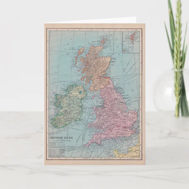 Vintage Map of England Card | Zazzle