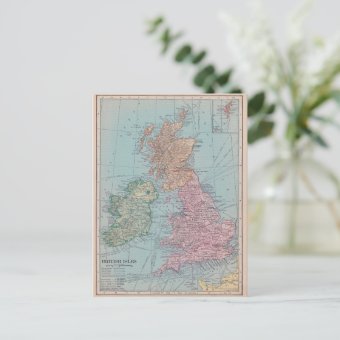 Vintage Map of England Postcard | Zazzle