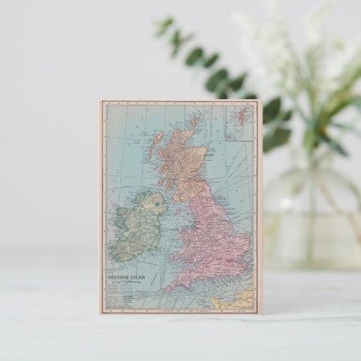 Vintage Map of England Postcard | Zazzle