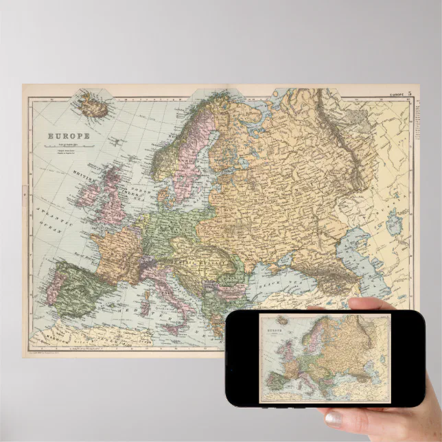 Vintage Map of Europe (1892) Poster | Zazzle