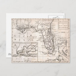 Vintage Map of Florida (1763) Postcard | Zazzle