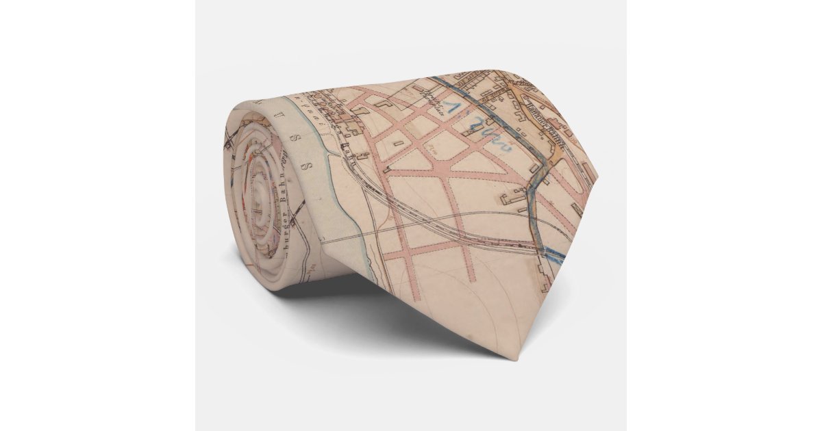 Vintage Map of Frankfurt Germany (1880) Neck Tie | Zazzle