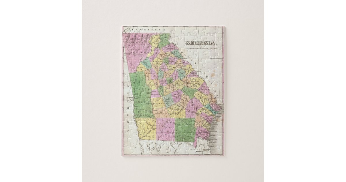 Vintage Map of Georgia (1827) Jigsaw Puzzle | Zazzle