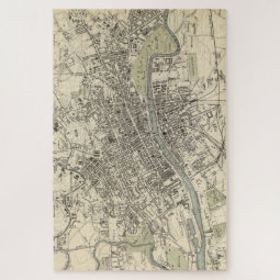 Vintage Map of Glasgow Scotland (1872) Jigsaw Puzzle | Zazzle