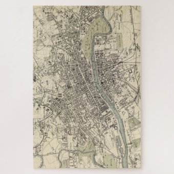 Vintage Map of Glasgow Scotland (1872) Jigsaw Puzzle | Zazzle