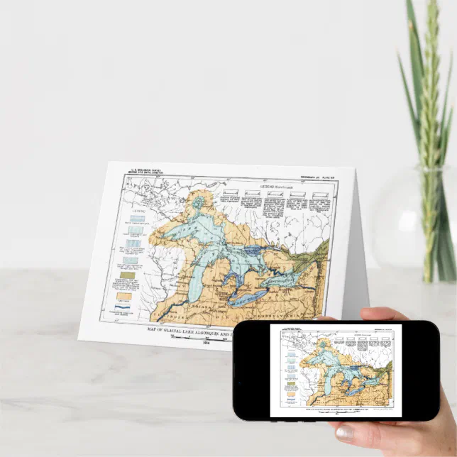 Vintage Map of Great Lakes Postcard | Zazzle