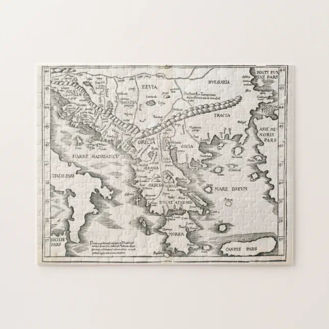 Vintage Map of Greece (1525) Jigsaw Puzzle | Zazzle