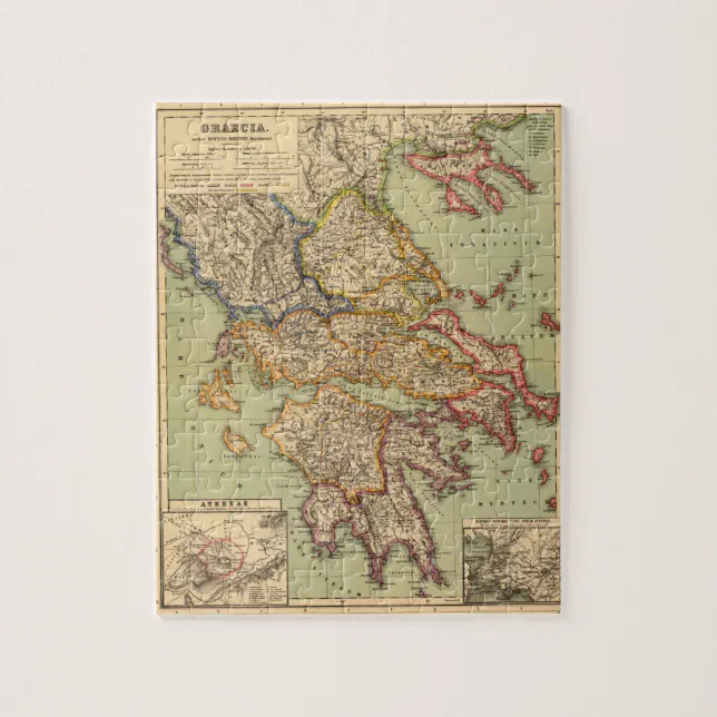 Vintage Map of Greece (1903) Jigsaw Puzzle | Zazzle
