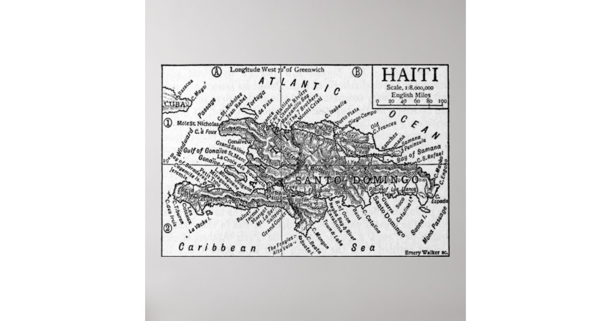Vintage Map of Haiti (1911) Poster | Zazzle