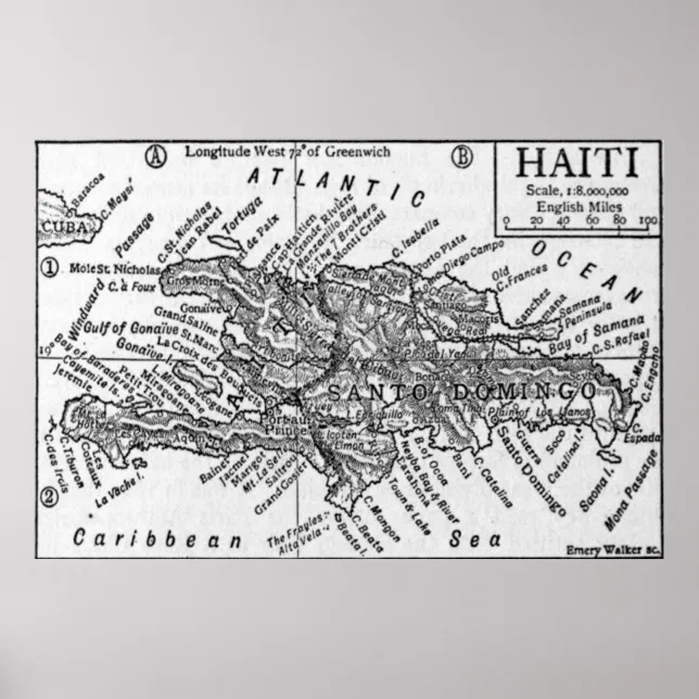 Vintage Map of Haiti (1911) Poster | Zazzle