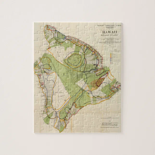 Vintage Map of Hawaii Island (1906) Jigsaw Puzzle | Zazzle