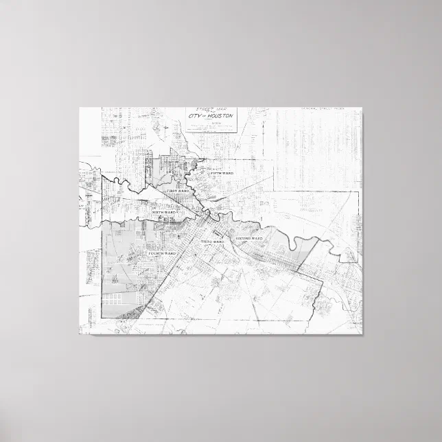 Vintage Map of Houston (1920) Canvas Print | Zazzle