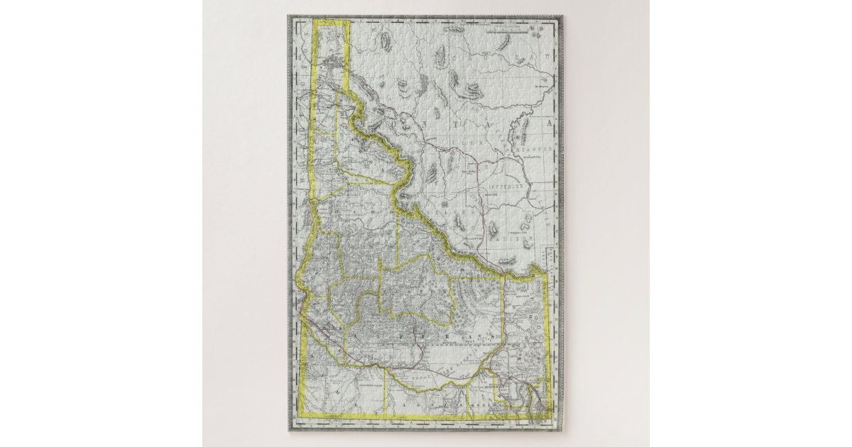 Vintage Map of Idaho (1889) Jigsaw Puzzle | Zazzle