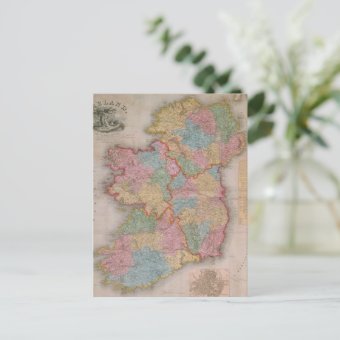 Vintage Map of Ireland (1835) Postcard | Zazzle