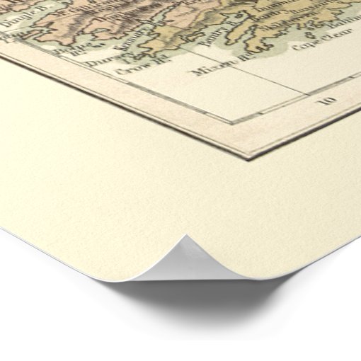 Vintage Map of Ireland 1862 Poster | Zazzle