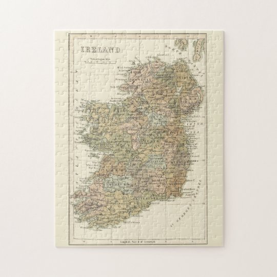 Vintage Map of Ireland 1862 Puzzle | Zazzle.com