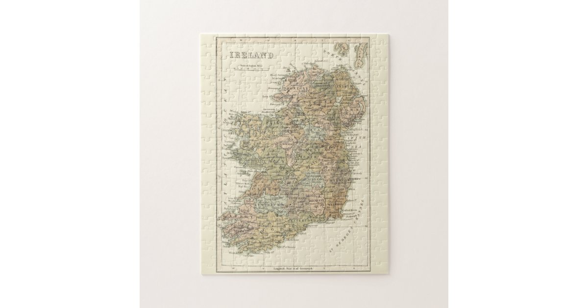 Vintage Map of Ireland 1862 Puzzle | Zazzle