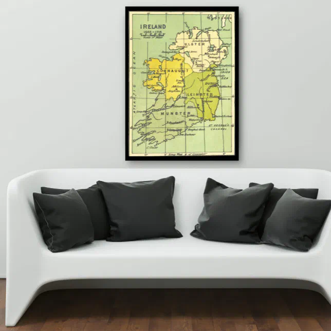 Vintage Map of Ireland Circa 1603-1714 Poster | Zazzle