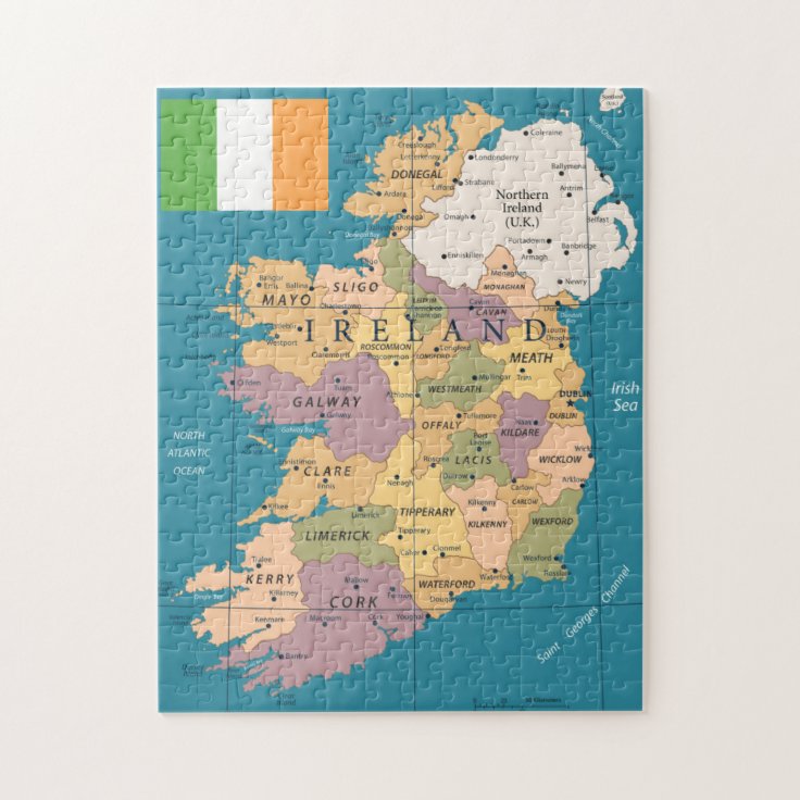 Vintage Map of Ireland Jigsaw Puzzle | Zazzle