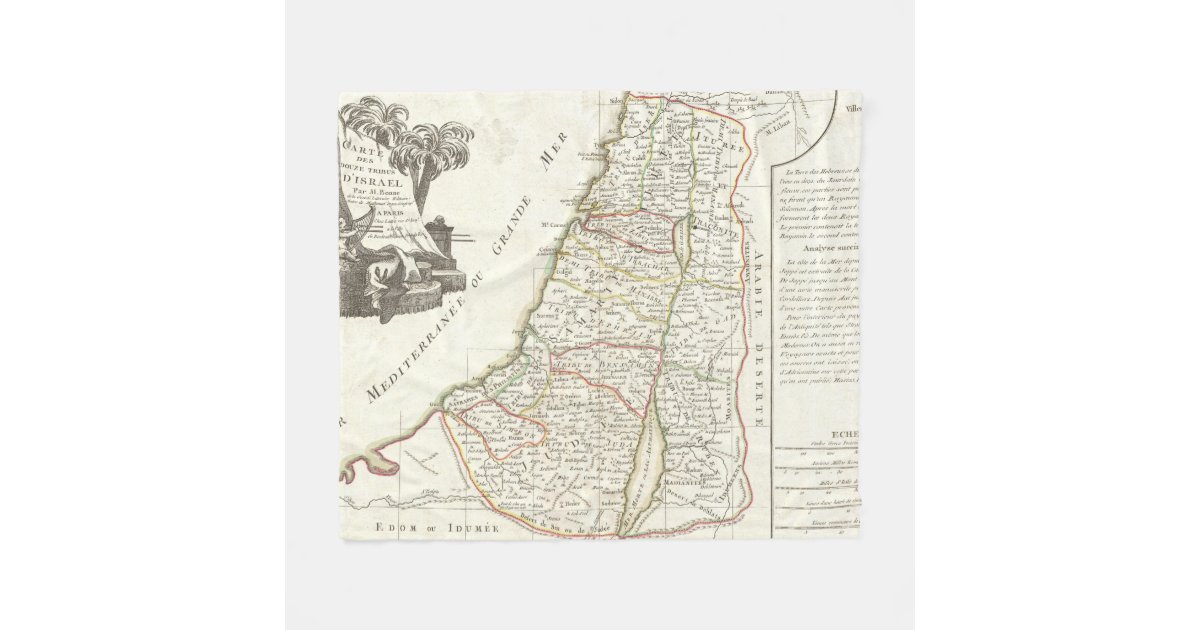 Vintage Map of Israel (1770) Fleece Blanket | Zazzle
