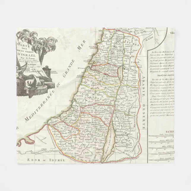Vintage Map of Israel (1770) Fleece Blanket | Zazzle