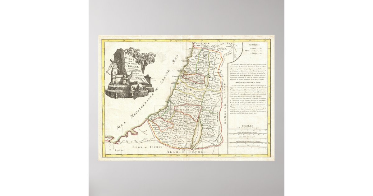 Vintage Map of Israel (1770) Poster | Zazzle