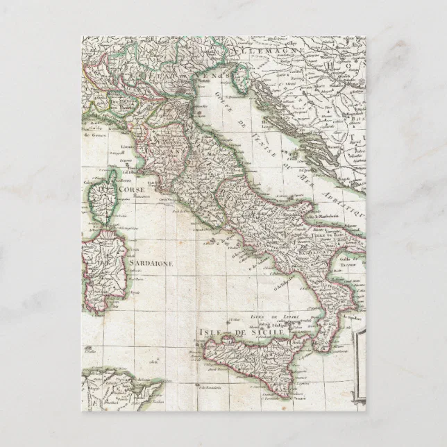 Vintage Map of Italy (1770) Postcard | Zazzle