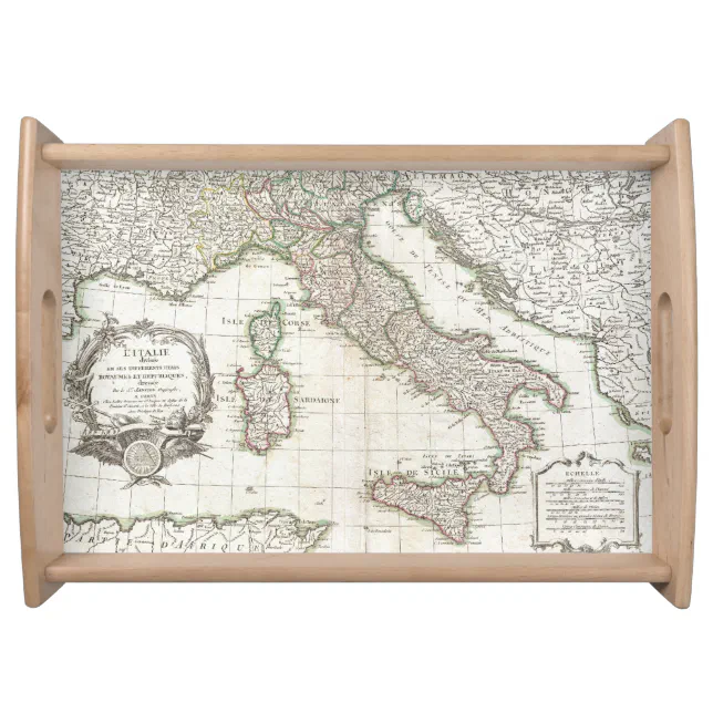 Vintage Map of Italy (1770) Serving Tray | Zazzle