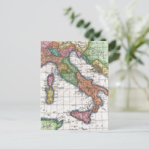 Vintage Map of Italy (1780) Postcard | Zazzle