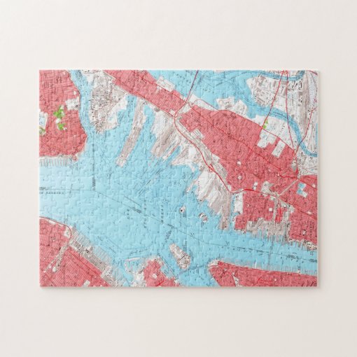 Vintage Map of Jersey City NJ (1955) 2 Jigsaw Puzzle | Zazzle