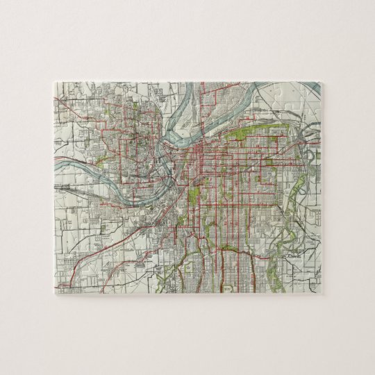 Vintage Map of Kansas City Missouri (1920) Jigsaw Puzzle | Zazzle.com