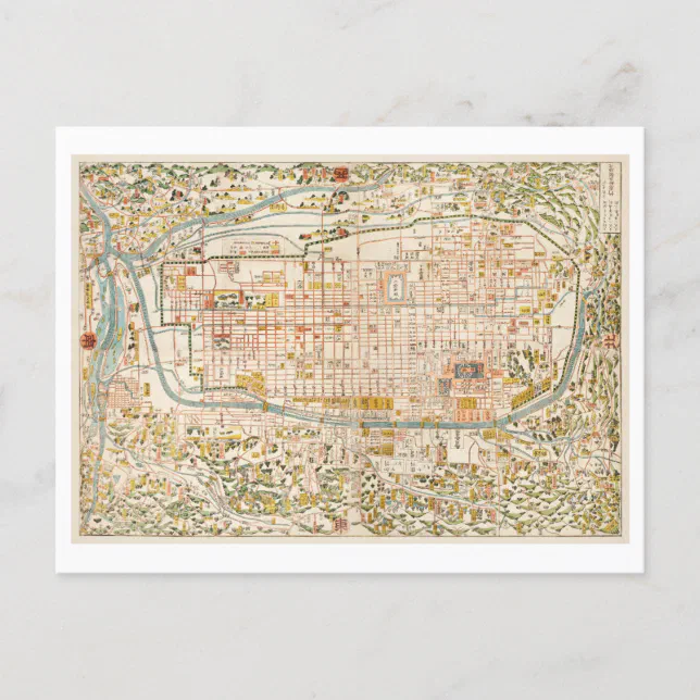 Vintage Map of Kyoto Postcard | Zazzle