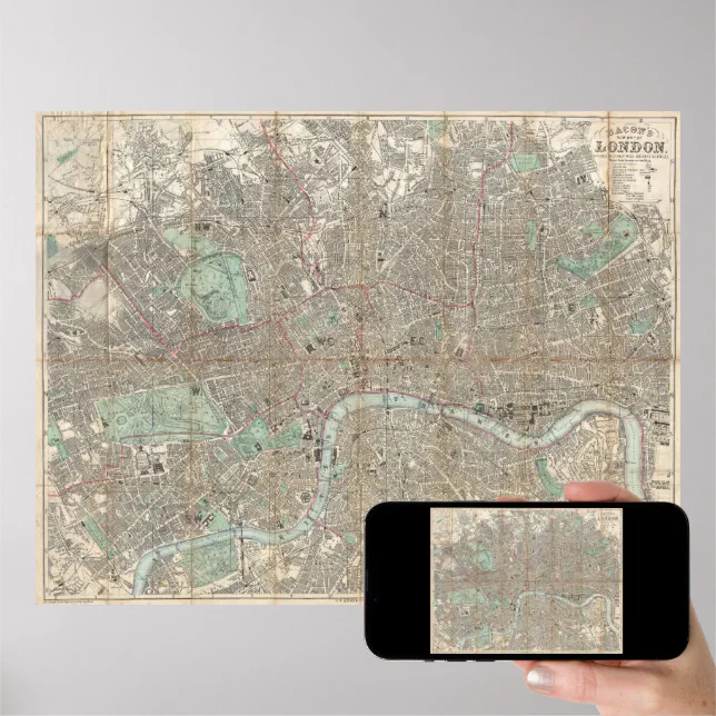 Vintage Map of London (1890) Poster | Zazzle