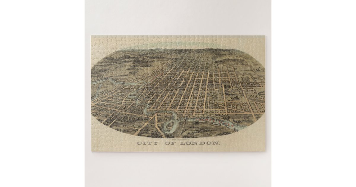 Vintage Map of London Canada (1896) Jigsaw Puzzle | Zazzle