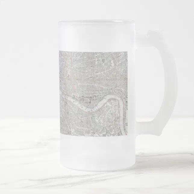 Vintage map of London city Frosted Glass Beer Mug | Zazzle