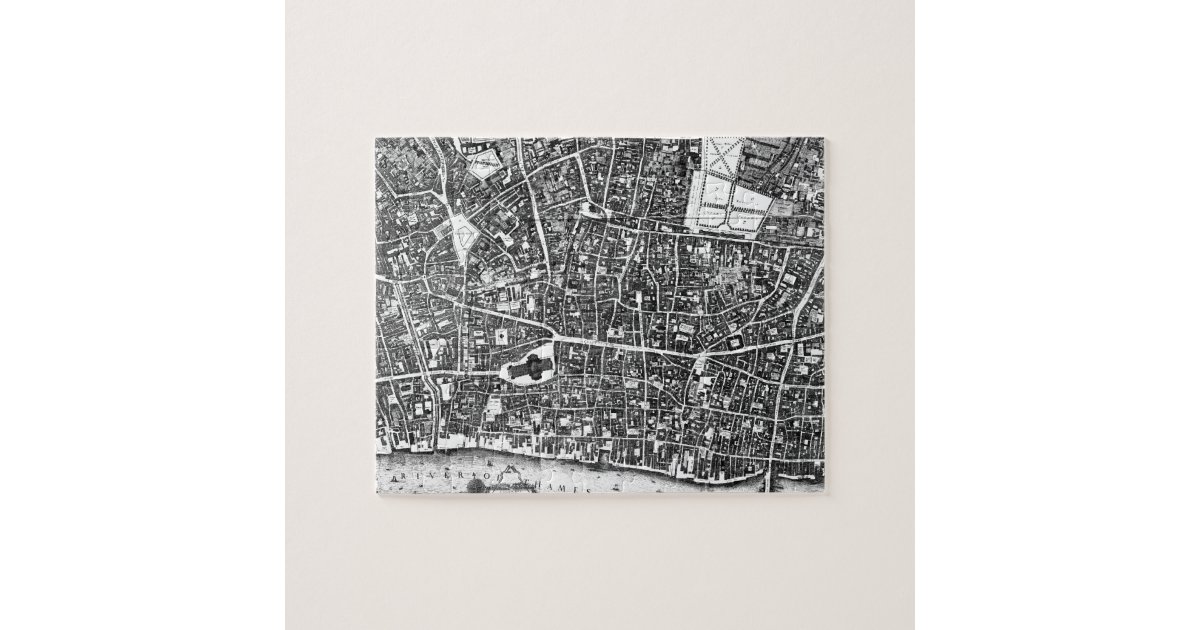 Vintage Map of London England (1677) Jigsaw Puzzle | Zazzle