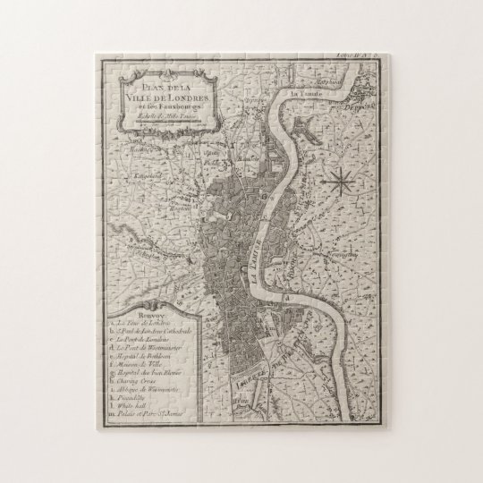 Vintage Map of London England (1764) Jigsaw Puzzle | Zazzle.com