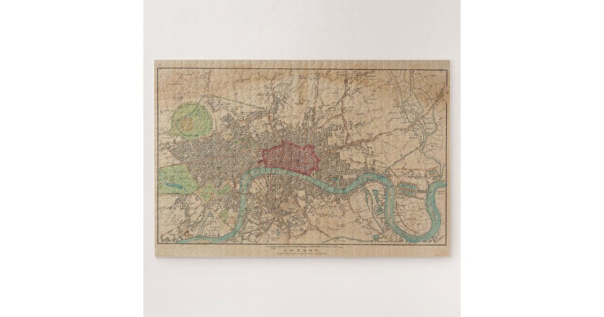Vintage Map of London England (1815) Jigsaw Puzzle | Zazzle
