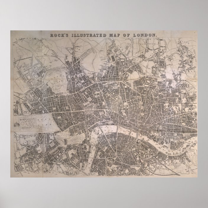 Vintage Map of London England (1845) Poster | Zazzle.com